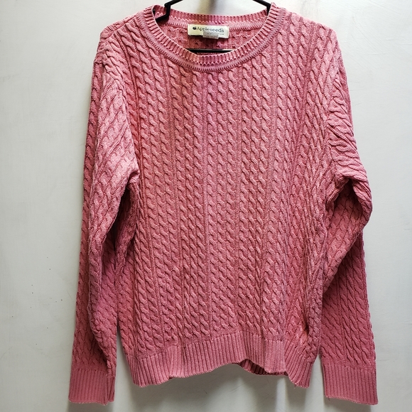 Appleseed's | Sweaters | Appleseeds Vintage Pink Cotton Cable Knit ...
